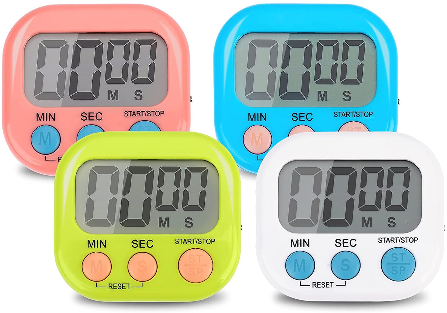 4 Pack Multi-Function Digital Kitchen Timer and On/Off Switch ...