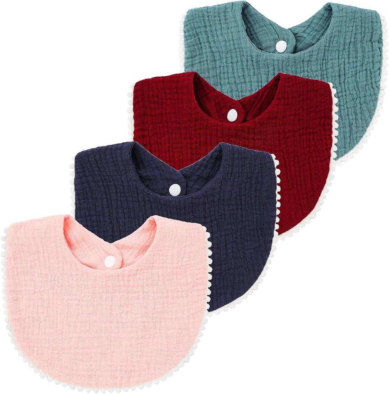 4 Pack Muslin Baby Drool Bibs,Toddler Boys Girls Cotton Drooling Bibs ...