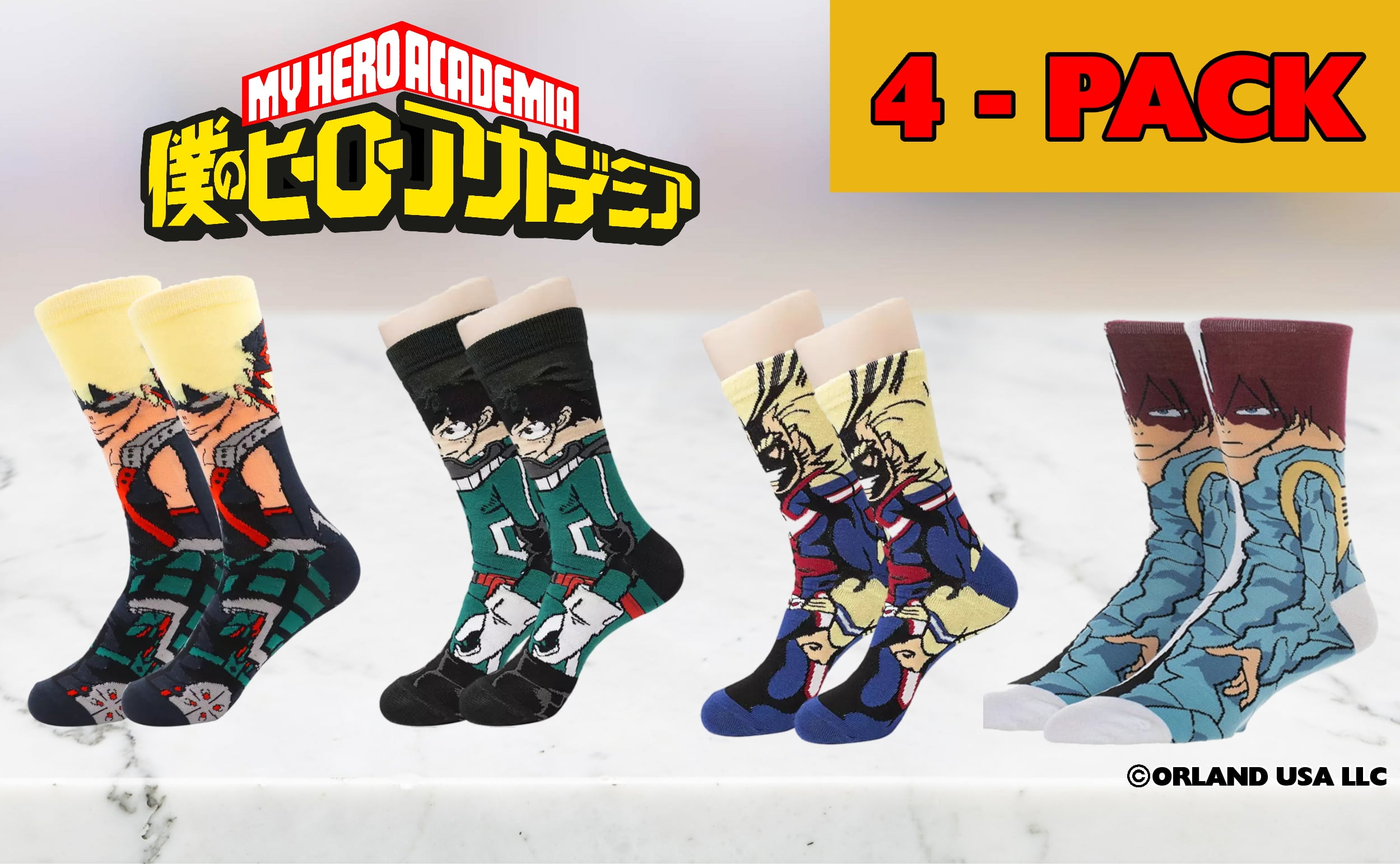 4 Pack My Hero Academia Premium Cartoon Anime Socks For Men & Women One ...