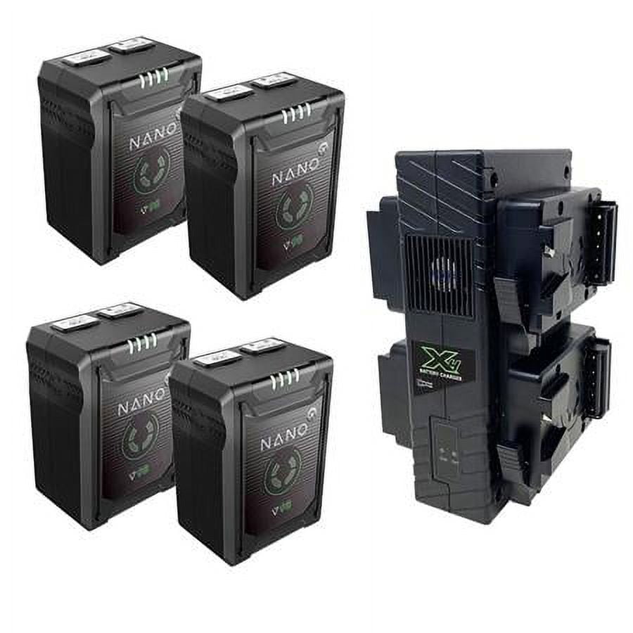 4 Pack NANO 98Wh 14.8V Micro V-Mount SMART Battery Pack with Quad ...