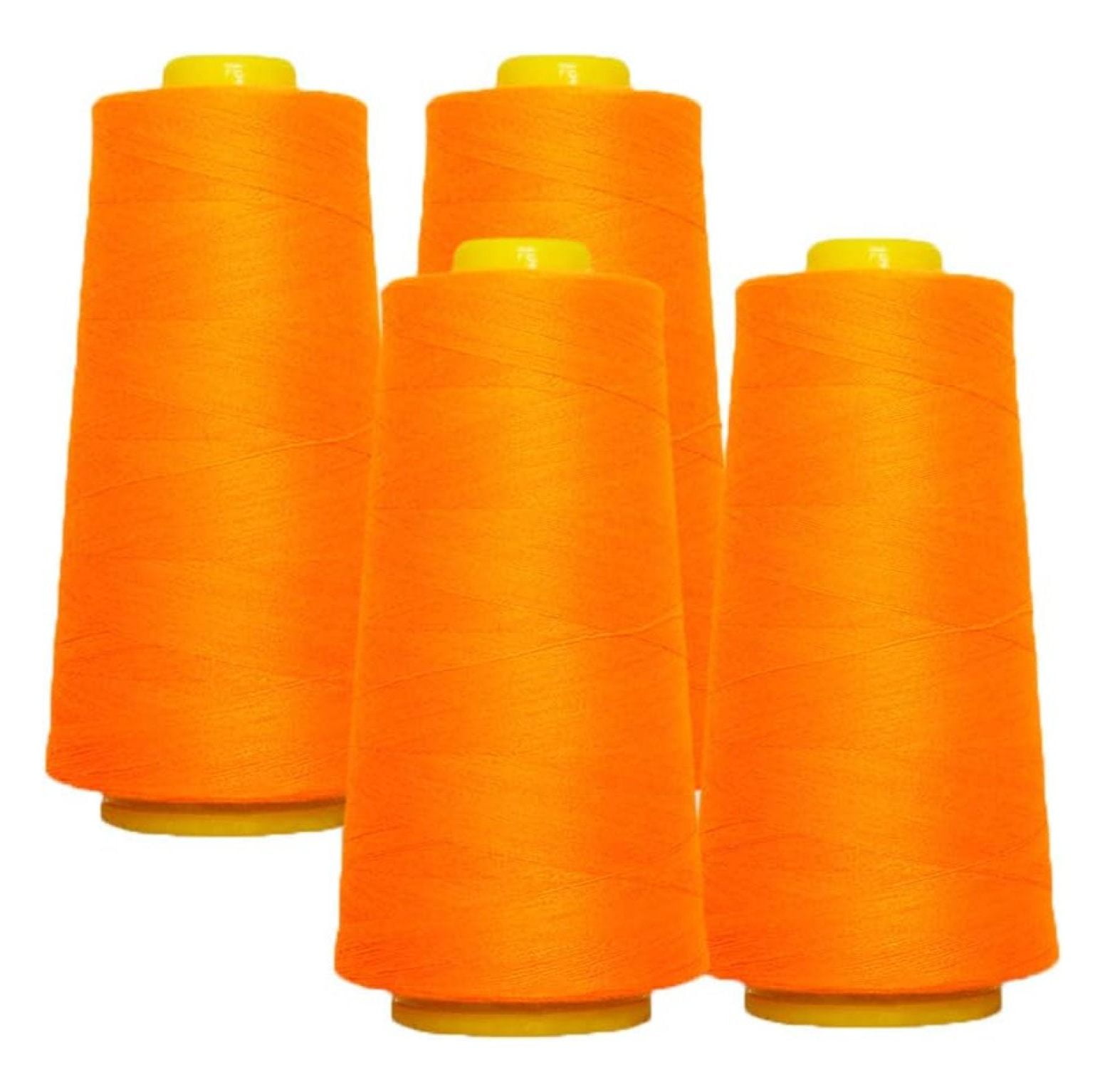 4-Pack NEON Orange All Purpose Sewing Thread Cones (6000 Yards Each) of ...