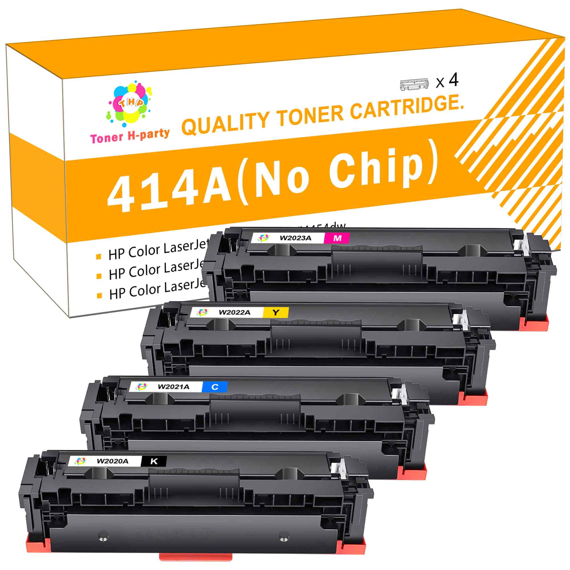 4-Pack (NO Chip) 414A 414X Toner Cartridge Compatible for HP 414A ...
