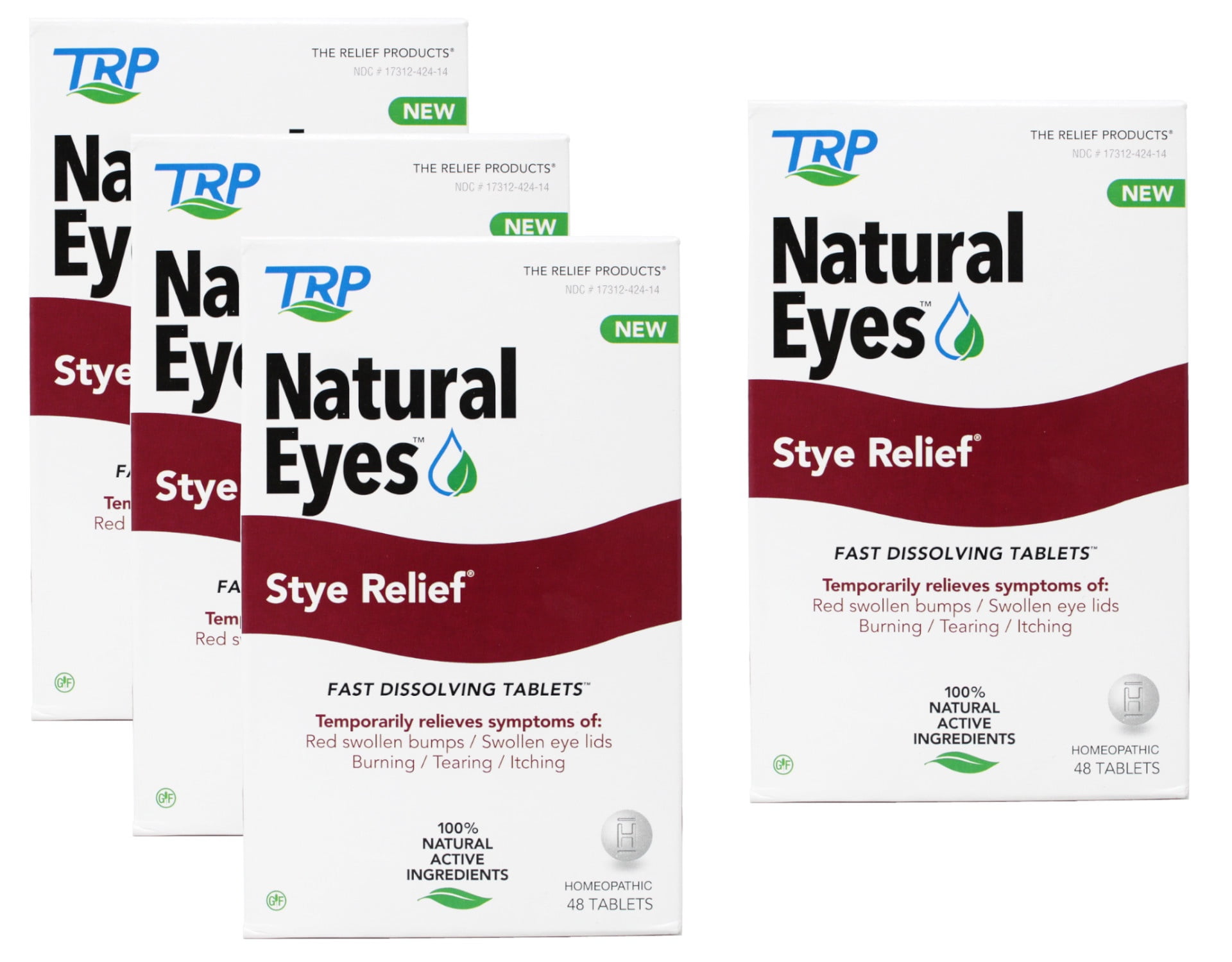 4 Pack - Natural Eyes, Stye Relief Tablets, Temporarily Relieves ...