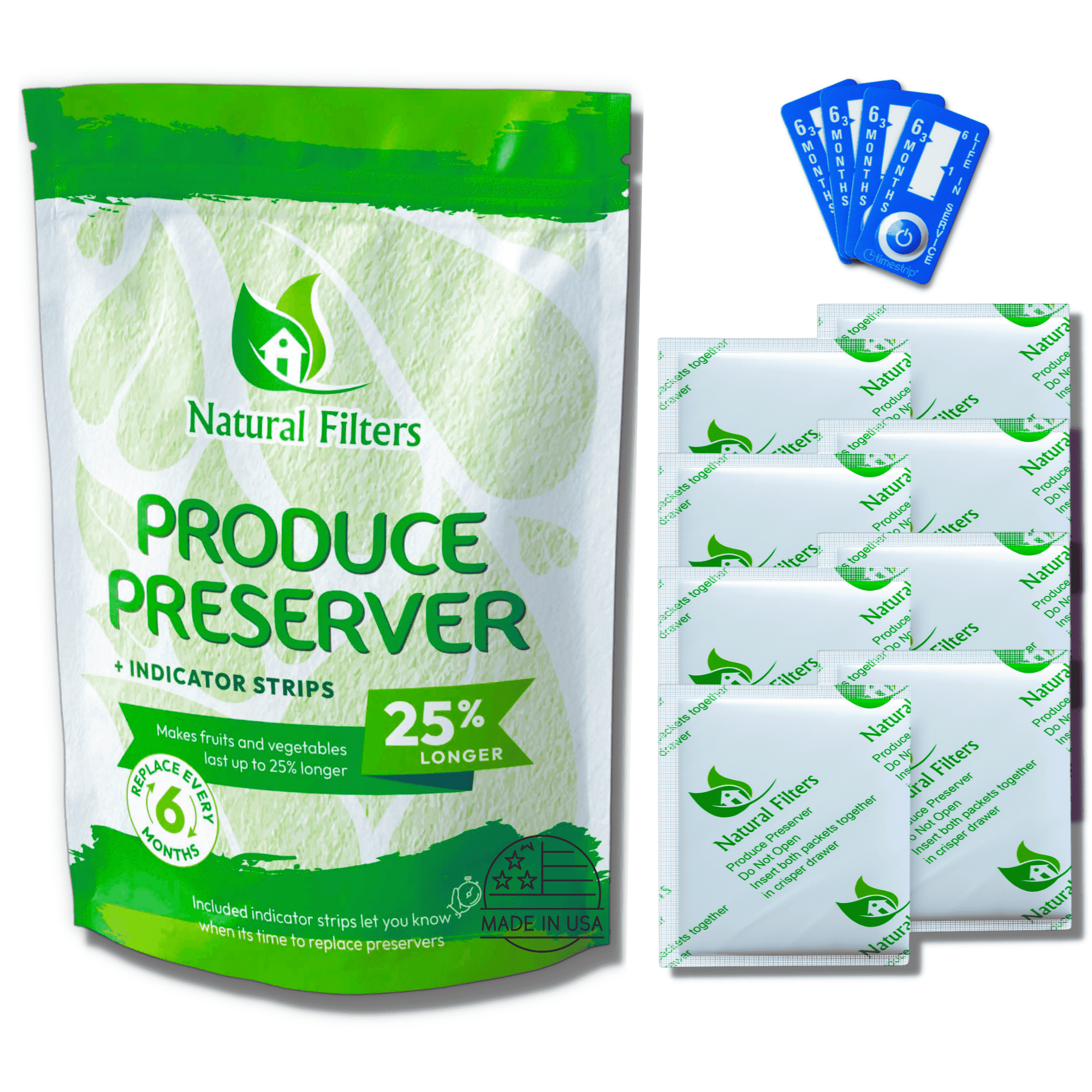 (4-Pack) Natural Filters Produce Preserver Plus Indicator Strips ...