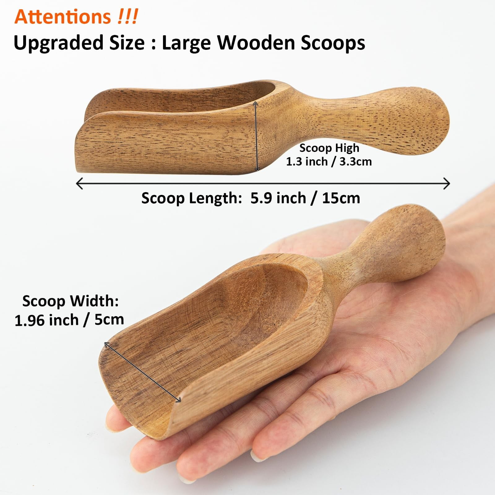 4 Pack Natural Wooden Mini Scoops Multi-purpose Measuring Spoons for ...