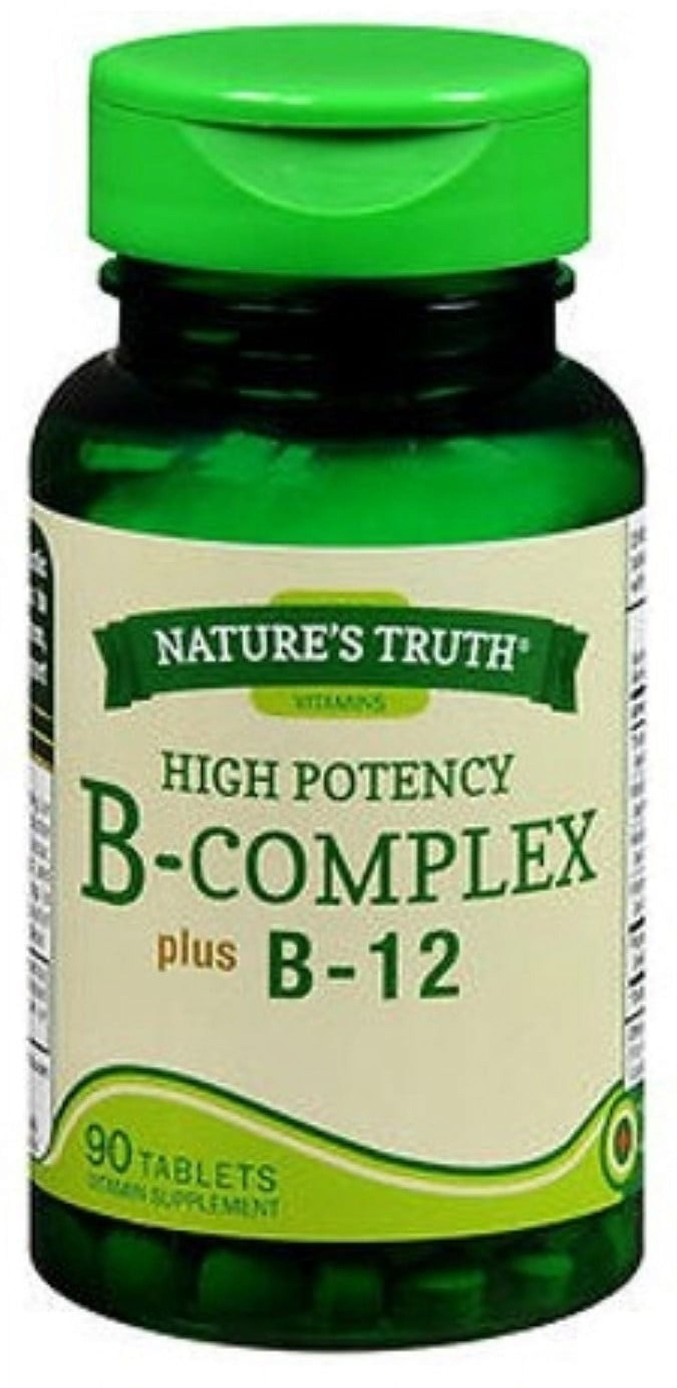 4 Pack - Nature's Truth High Potency B-complex Plus B-12, 90 ea ...