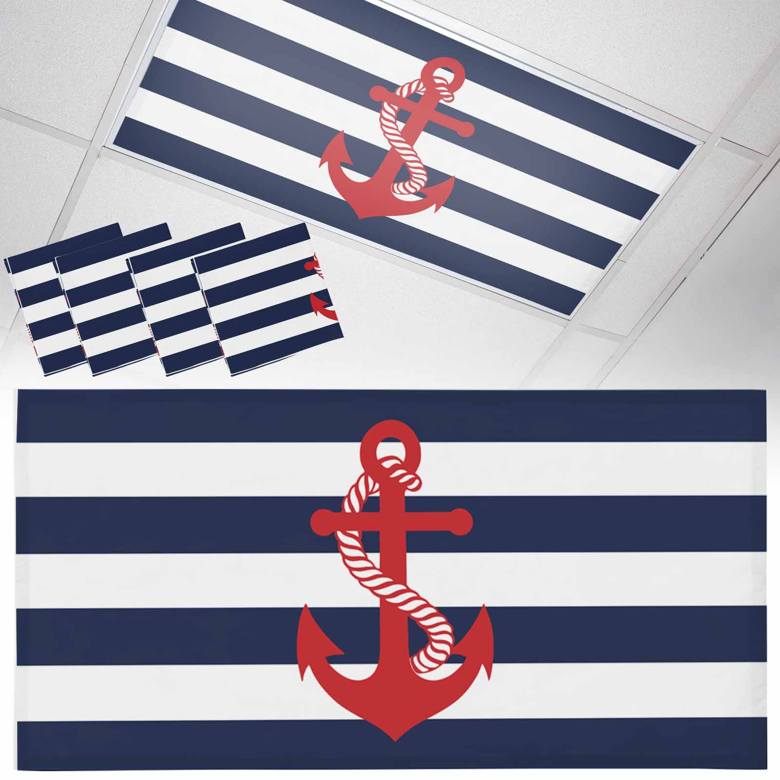 4 Pack Nautical Anchor Fluorescent Light Covers for Ceiling Lights ...