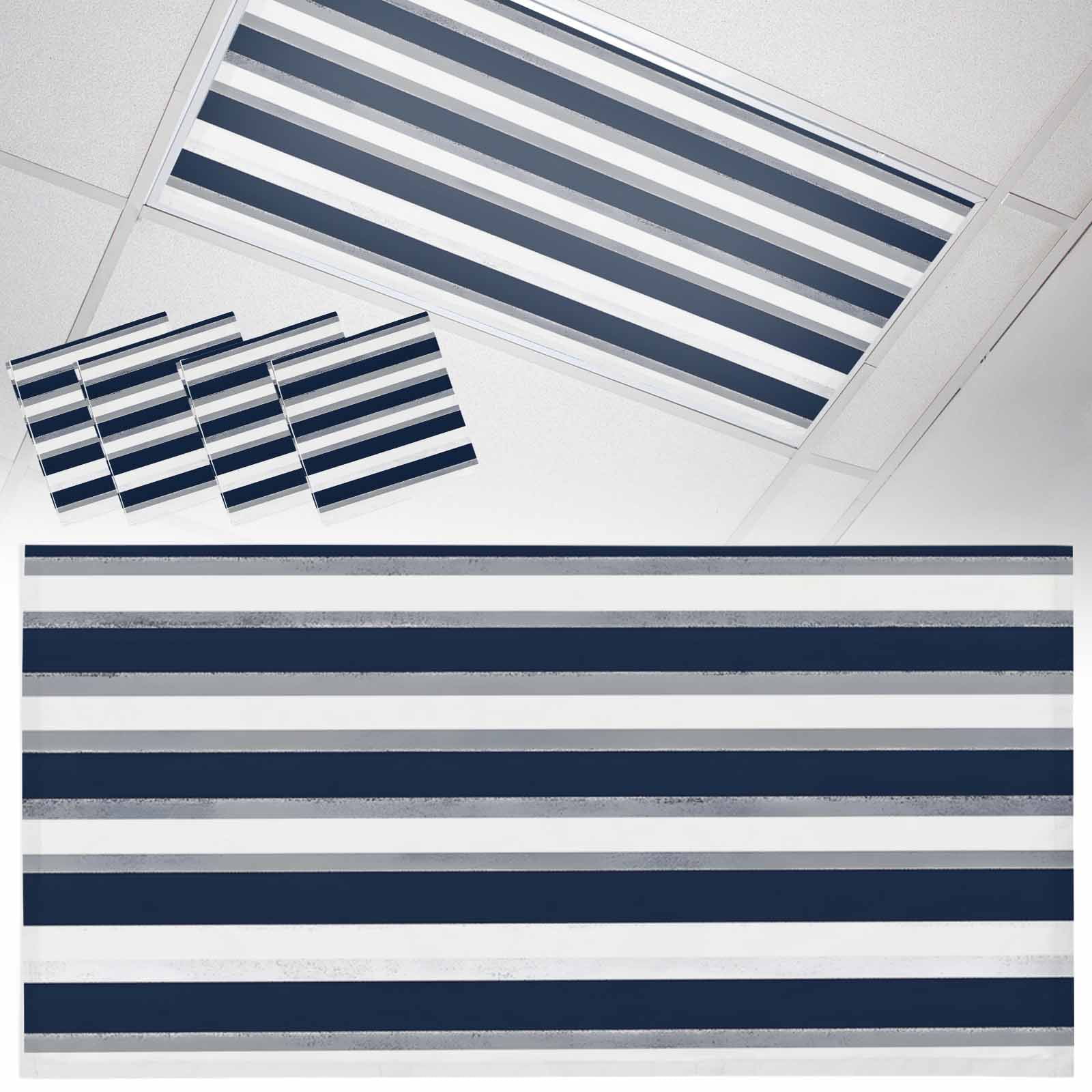 4 Pack Navy Blue Fluorescent Light Covers for Ceiling Lights and Grey ...