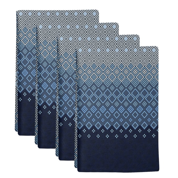 4 Pack Navy Blue Kitchen Towels Gradient Diamond Plaid Decorative Dish ...
