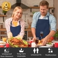 4 Pack Navy Blue Polyester Blend Chef Apron for Cooking Baking ...