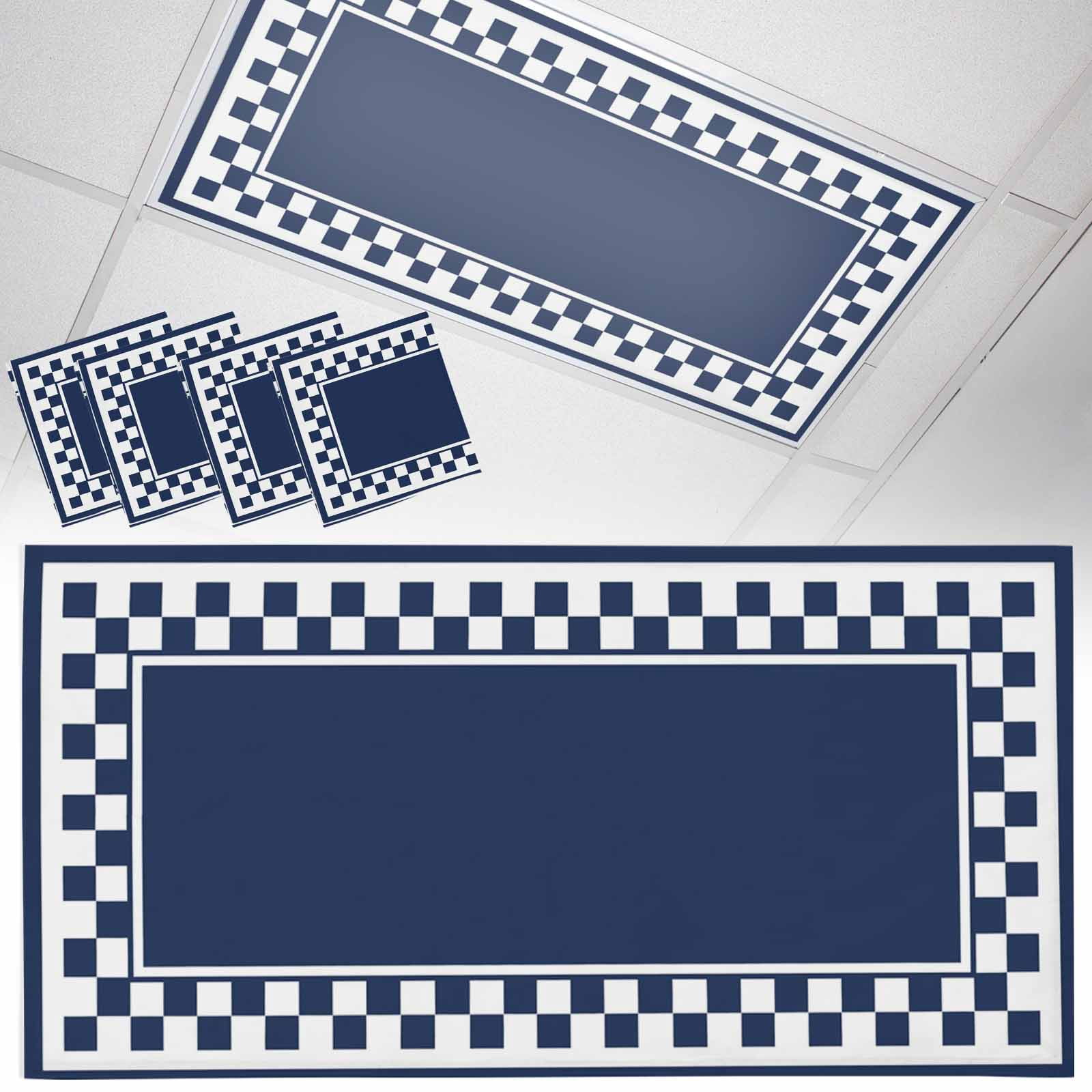 4 Pack Navy Blue Square Fluorescent Light Covers for Ceiling Lights ...