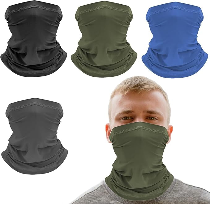 4 Pack Breathable Neck Gaiter, Washable Outdoor Protection Bandana ...