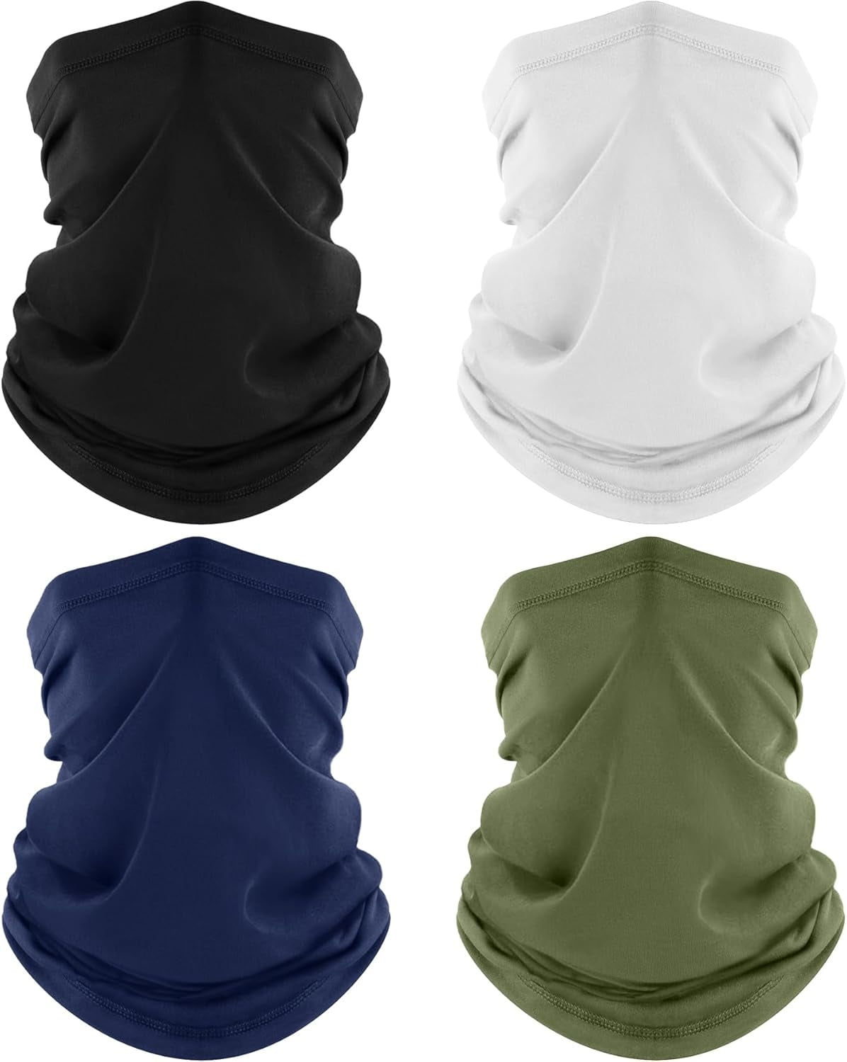 4 Pack Neck Gaiter, Cooling Breathable Face Mask UV Protection Scarf Hiking Bandana for Men ...