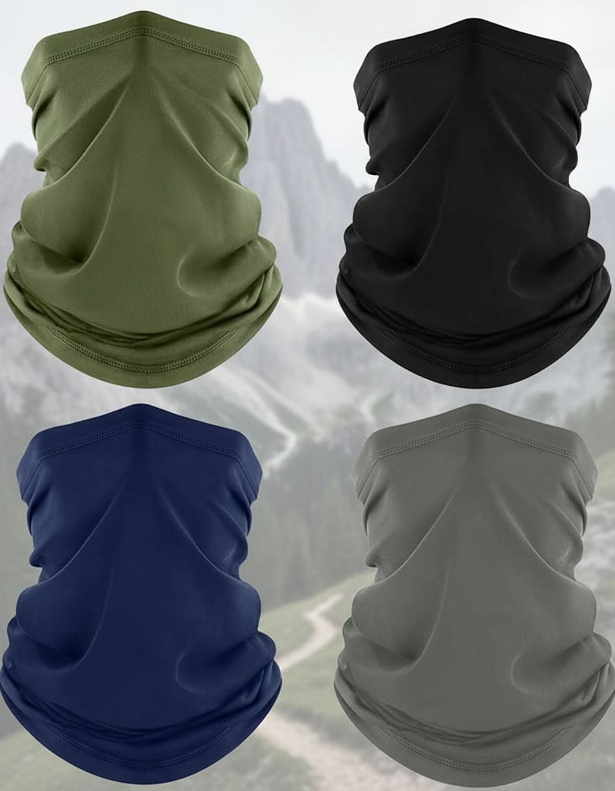 4 Pack Neck Gaiter, Cooling Breathable Face Mask UV Protection Scarf ...