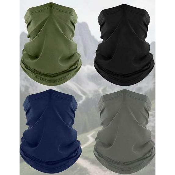 4 Pack Neck Gaiter, Cooling Breathable Face Mask UV Protection Scarf ...