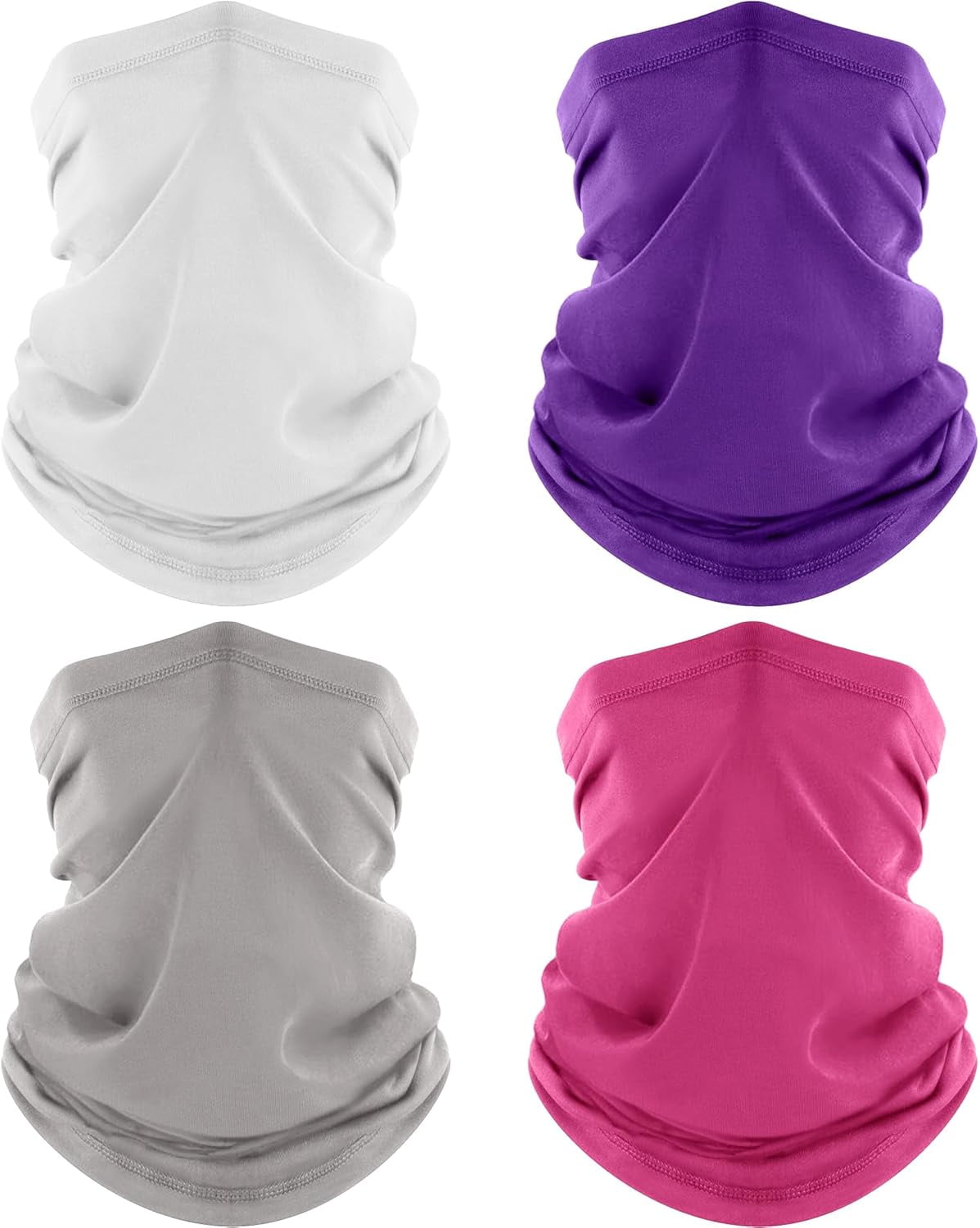 4 Pack Neck Gaiter, Cooling Breathable Face Mask UV Protection Scarf ...