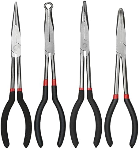 4 Pack Needle Nose Pliers Set, 11 inch Long Reach Plier, Straight ...