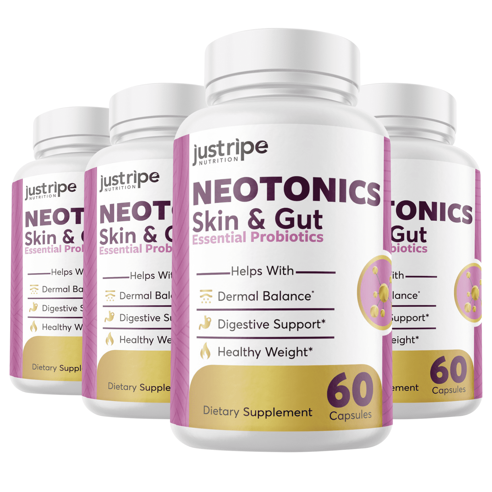 4 Pack Neotonics - Neotonics Skin & Gut Probiotics Supplement Pills ...