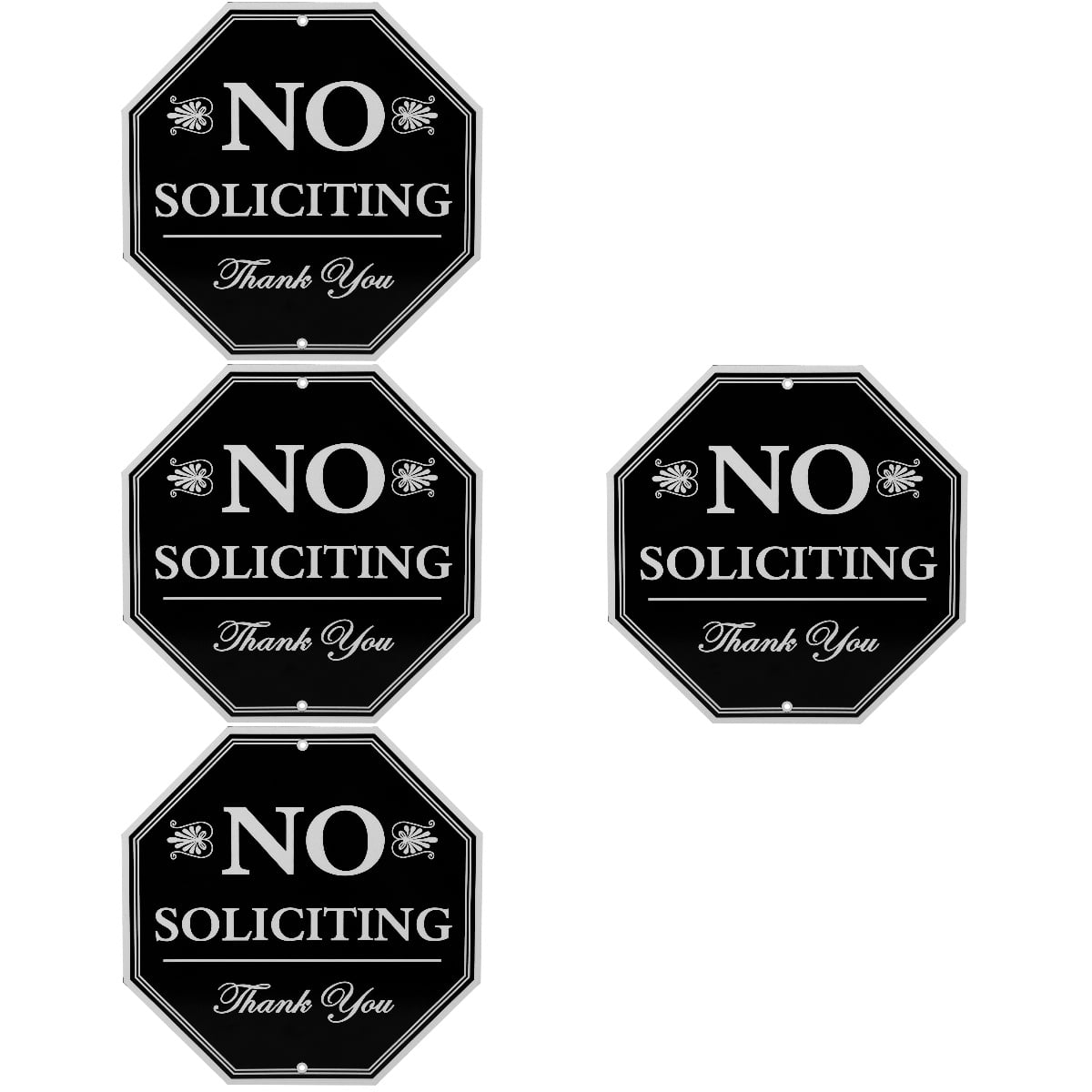 4 Pack No Solicitation Sign Custom Soliciting Door Solar House Number ...