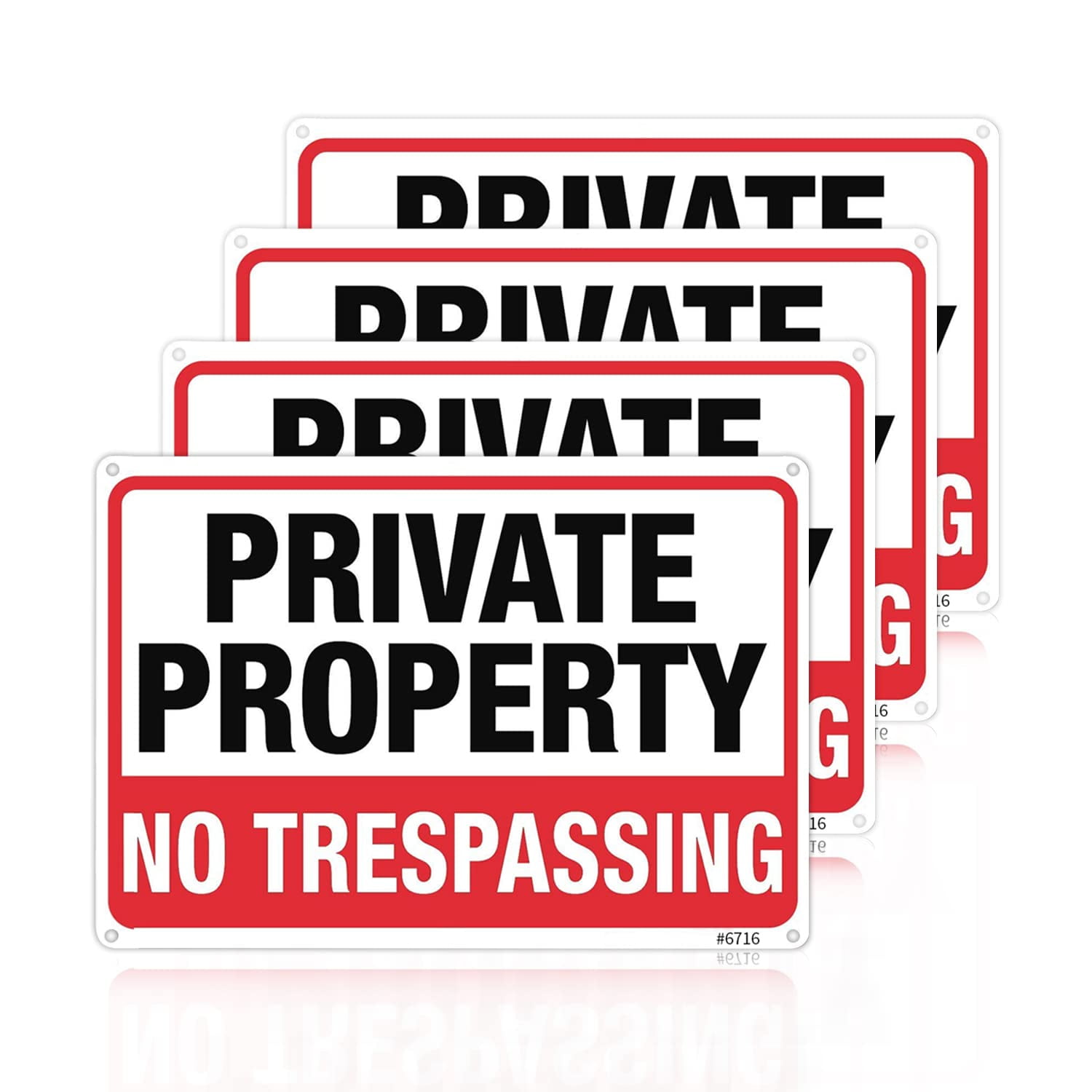 4 Pack No Trespassing Signs Private Property, Metal 24 Hour Video ...