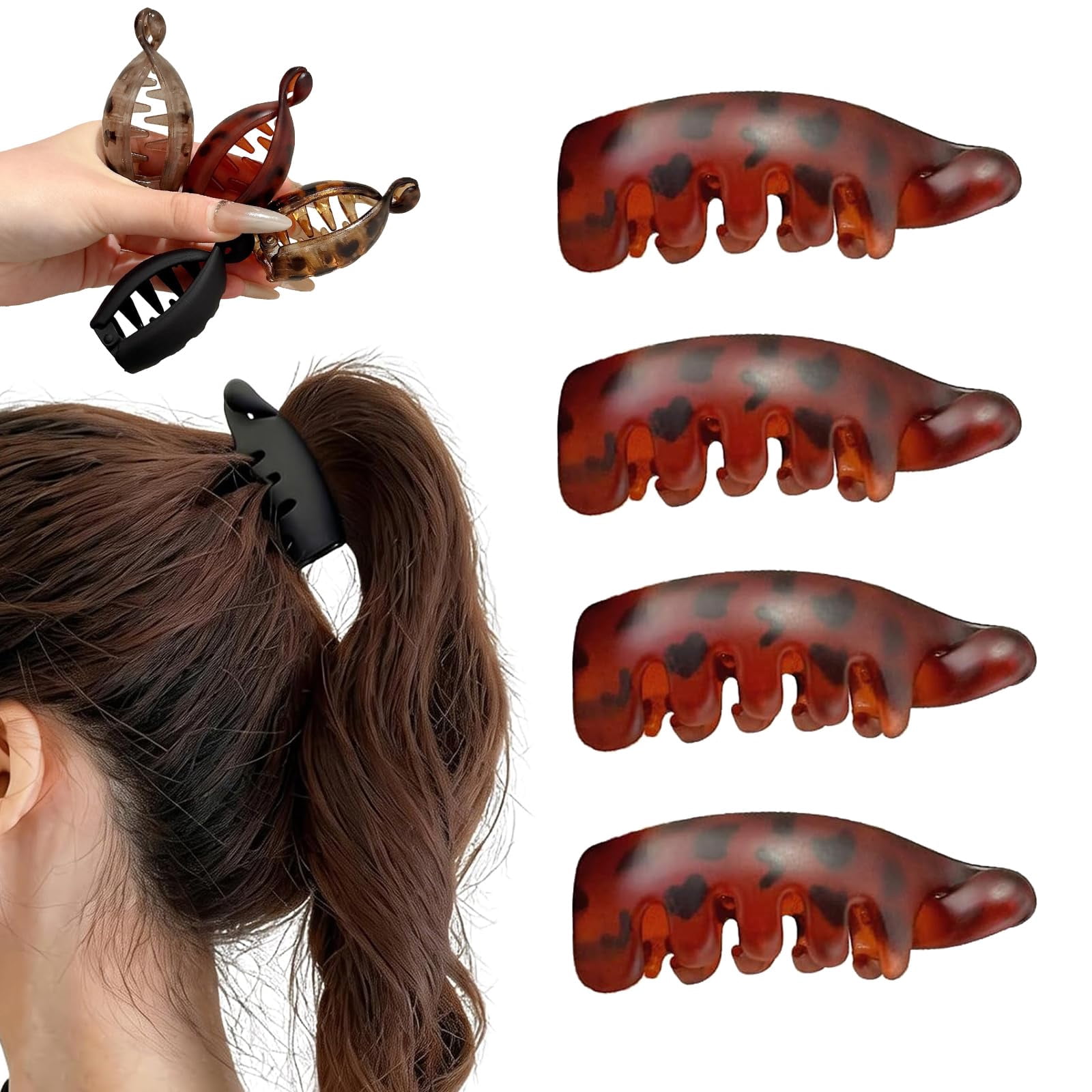 4-Pack Non-Slip Banana Hair Clips for Women, Strong Hold - Walmart.com