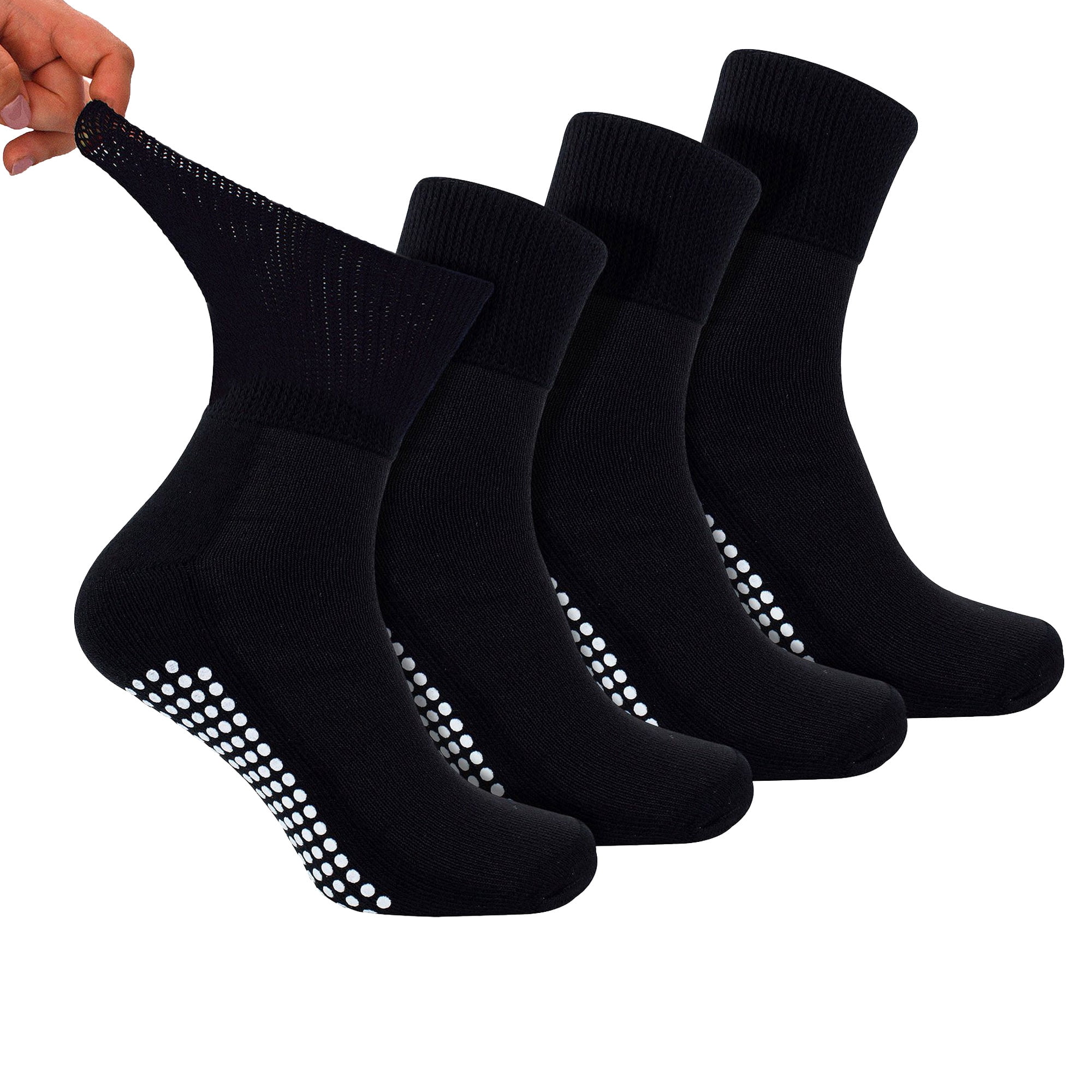 4 Pack Non Slip Diabetic Ankle Socks | Dr.Socks | Wide Bamboo Socks ...