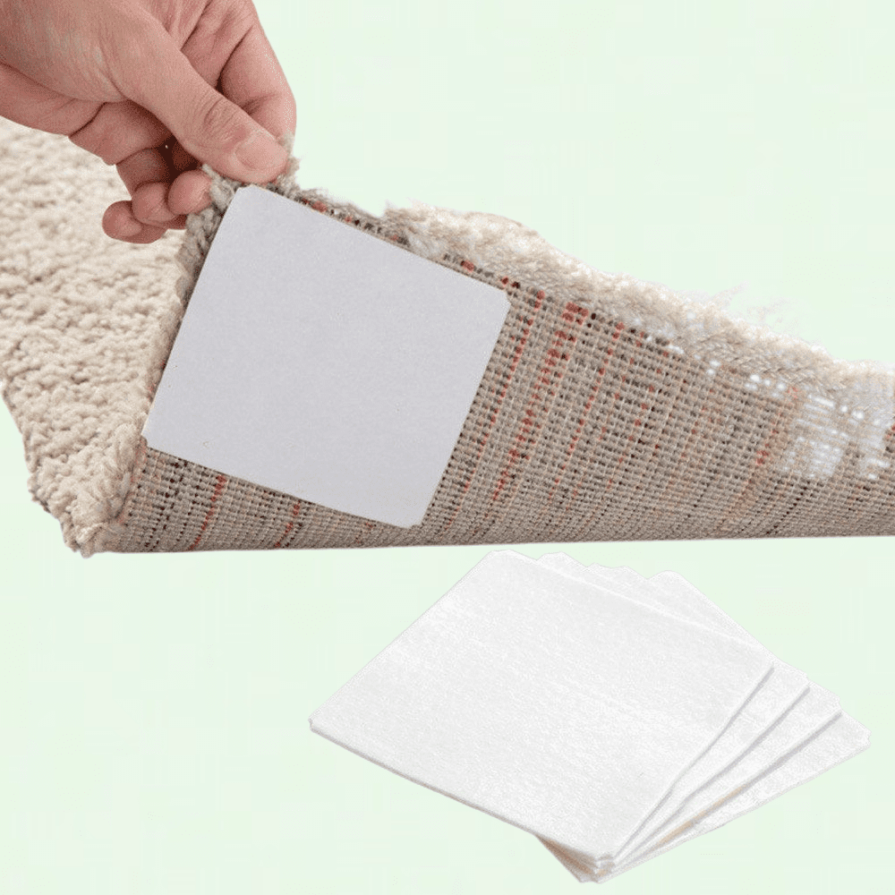 4-Pack Non-Slip Rug Pads, Prevent Carpet Curls and Slipping, 10x10cm ...