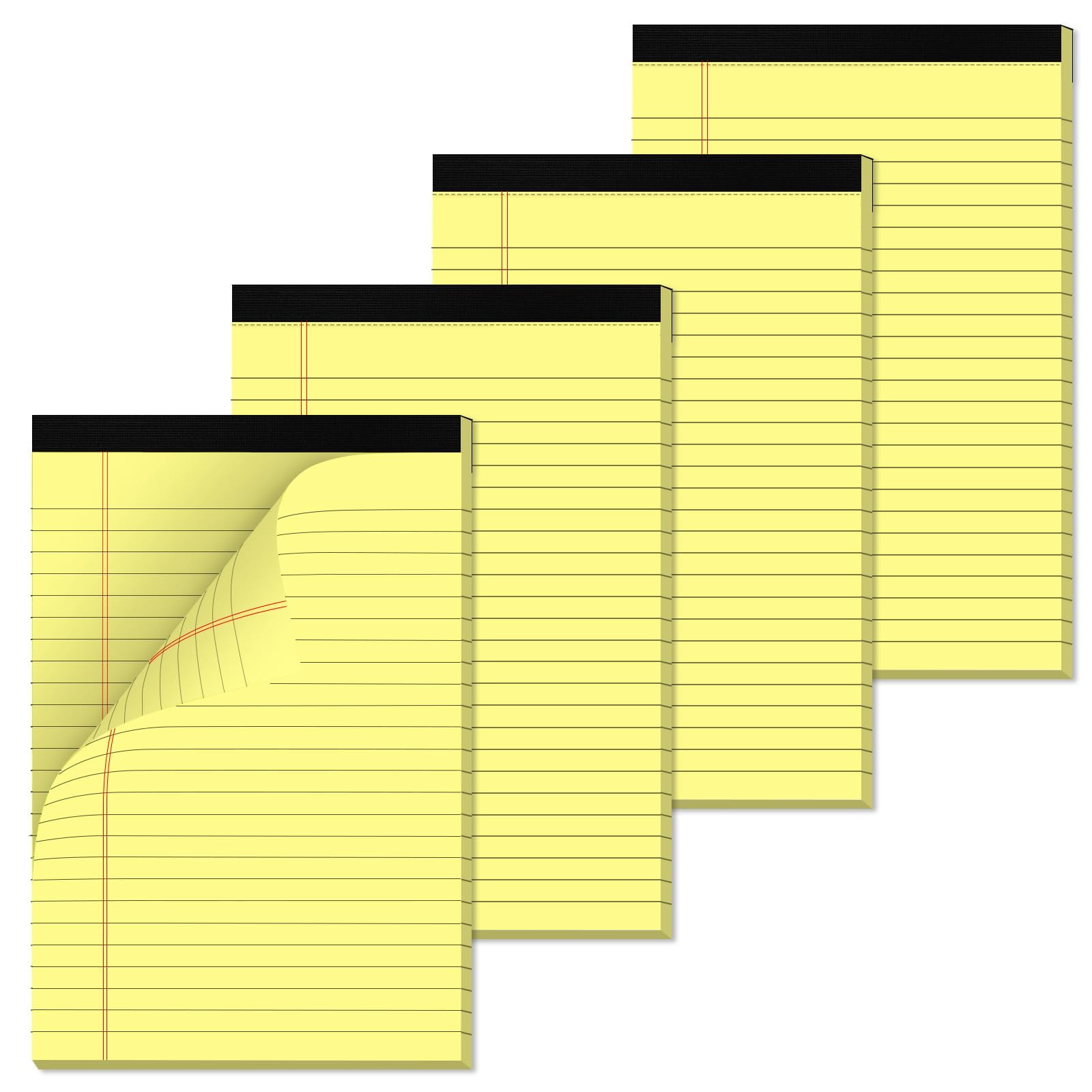 4 Pack Note Pads 5 x 8 Inch Yellow Legal Pads 5" x 8" College Ruled ...