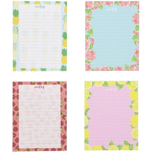 4 Pack Notepads Memo Lined To Do Tasks with Cute Fruit Design, Small 4.25x5.5 - Walmart.com