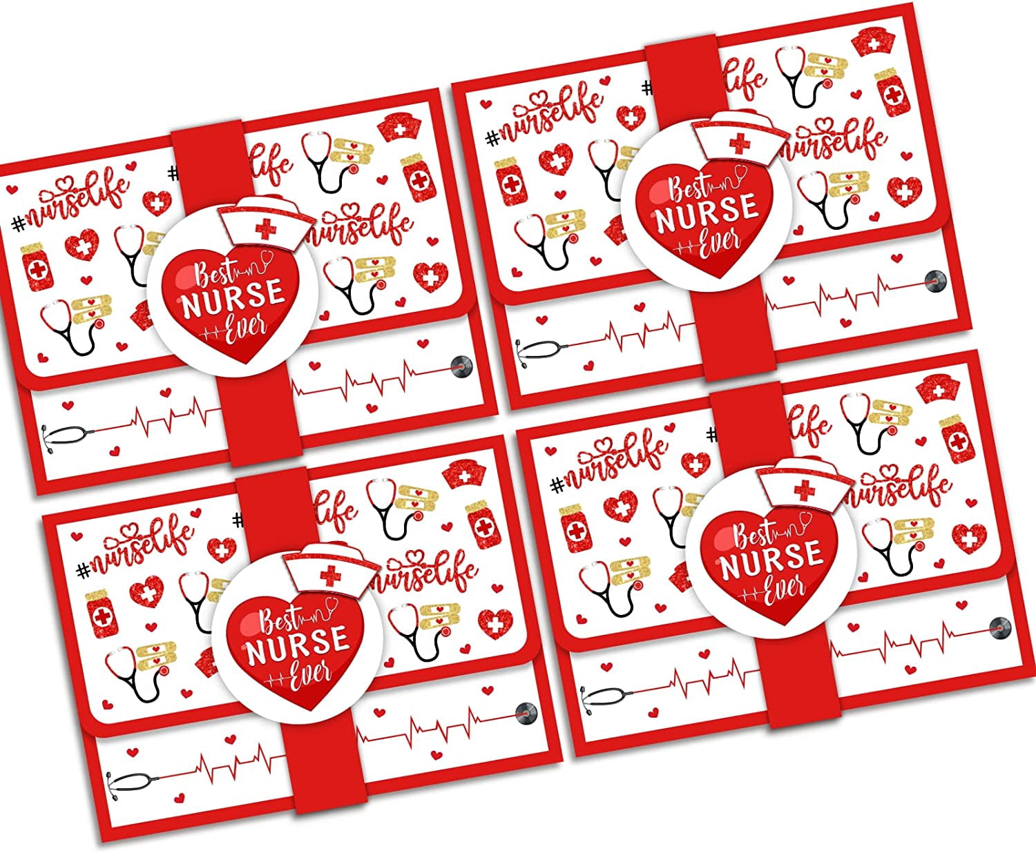 4 Pack Nurse Gift Card Holders, Nurse Appreciation Week Money Holder ...