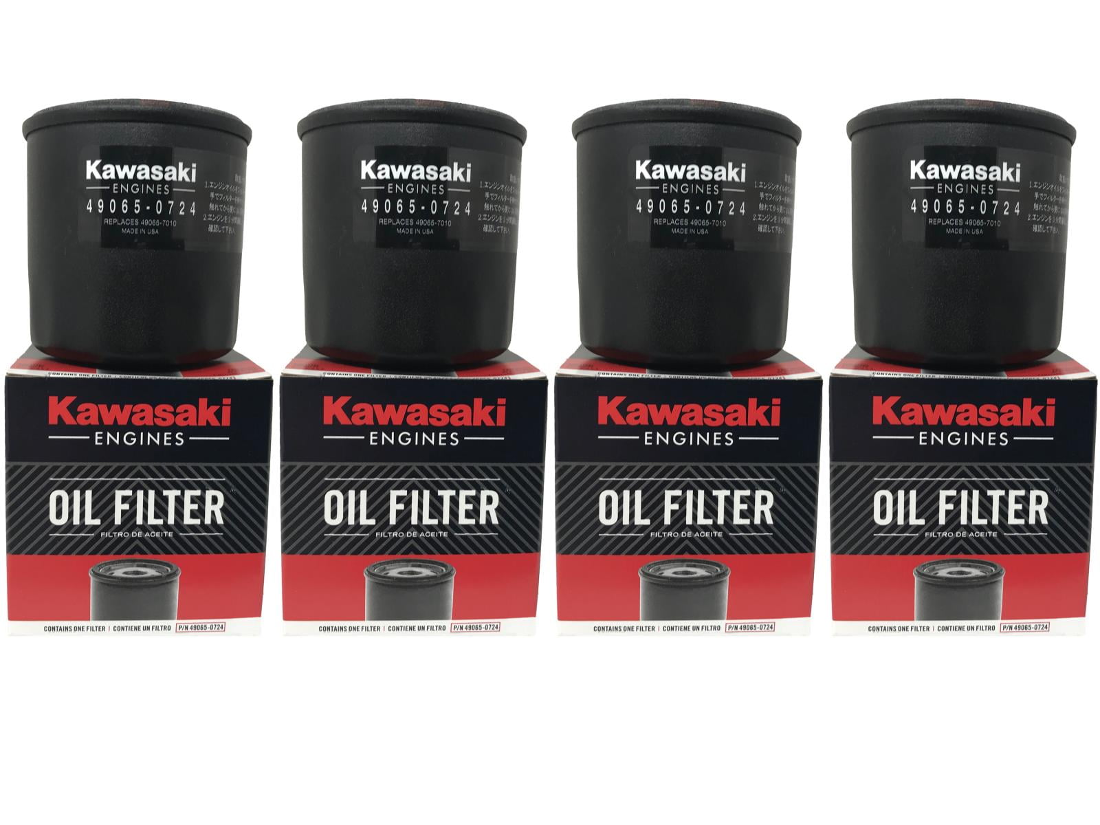 4 Pack OEM Kawasaki Oil Filter 49065-0724 (replaces 49065-7010 ...