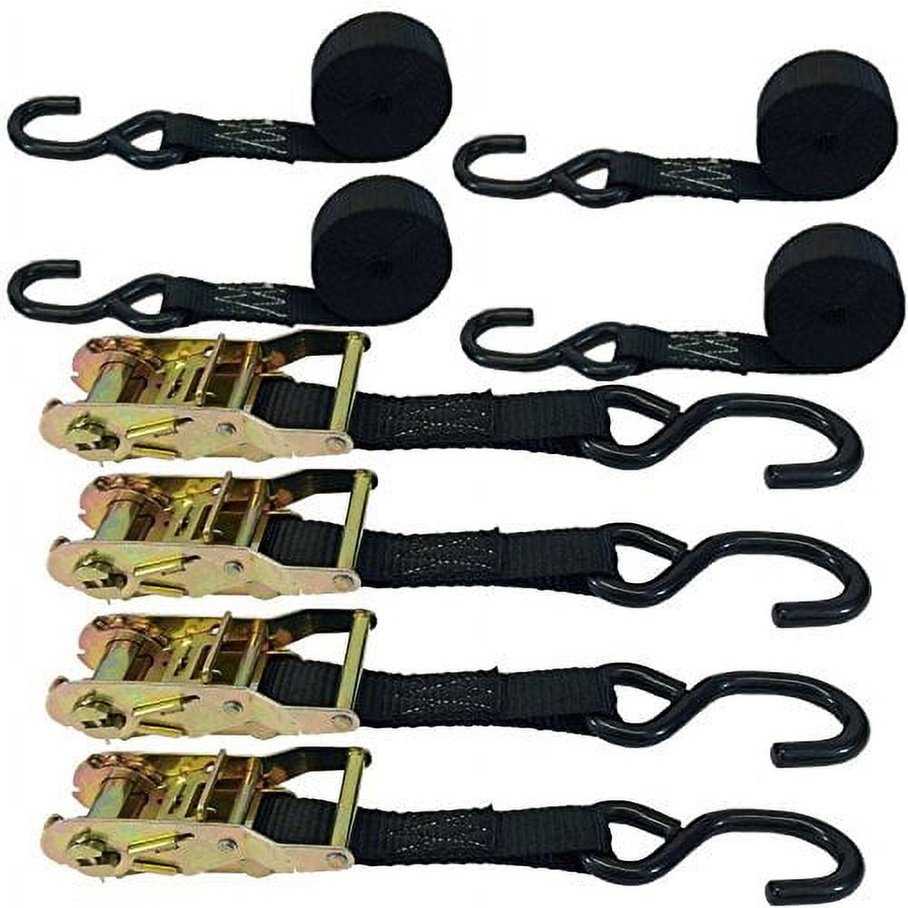 4 Pack Of 1 Inch Black Ratchet Straps With Coated S - Walmart.com