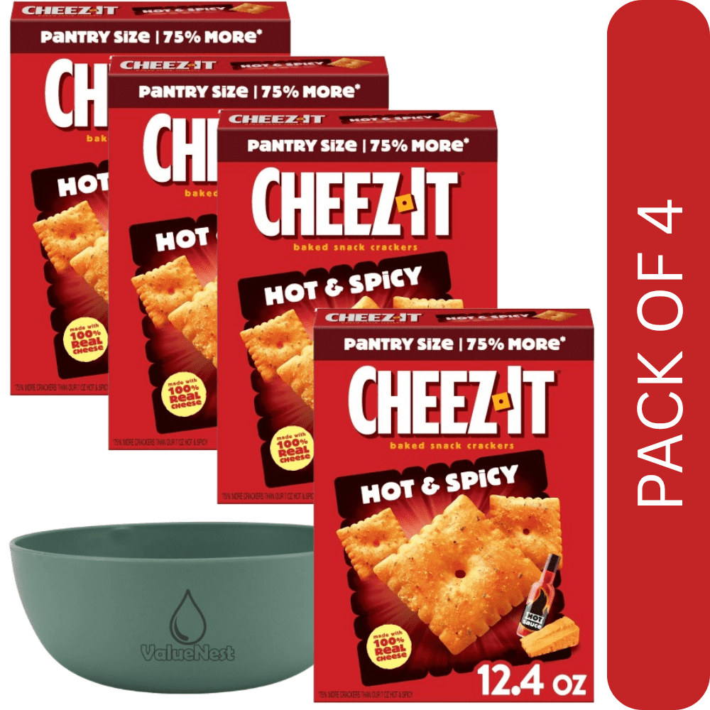 4 Pack Of Cheez-It Hot and Spicy Baked Cheese Crackers, Bold Snack ...