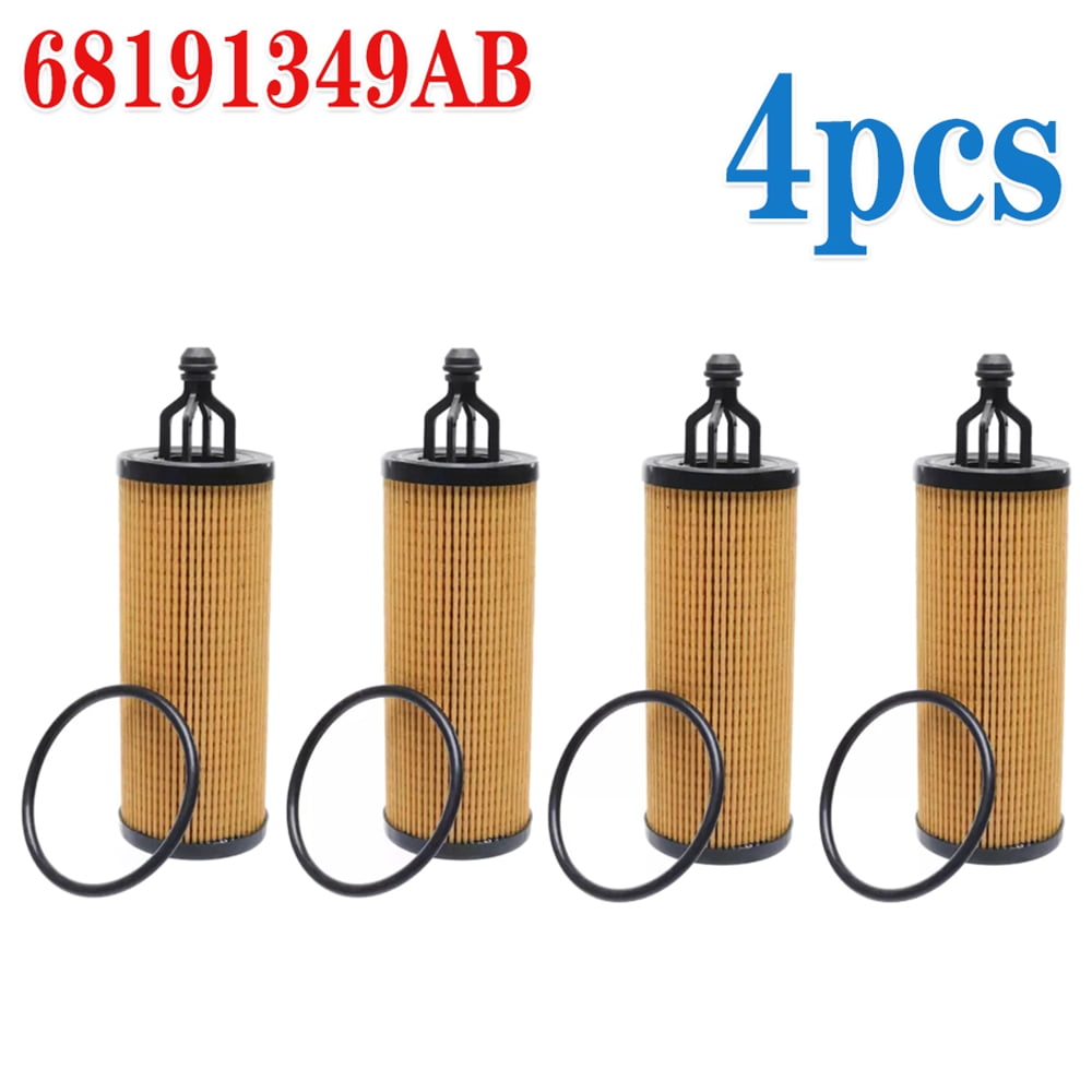 4 Pack Oil Filter 68191349AB 68191349AC For Jeep Chrysler Dodge Ram 3 ...