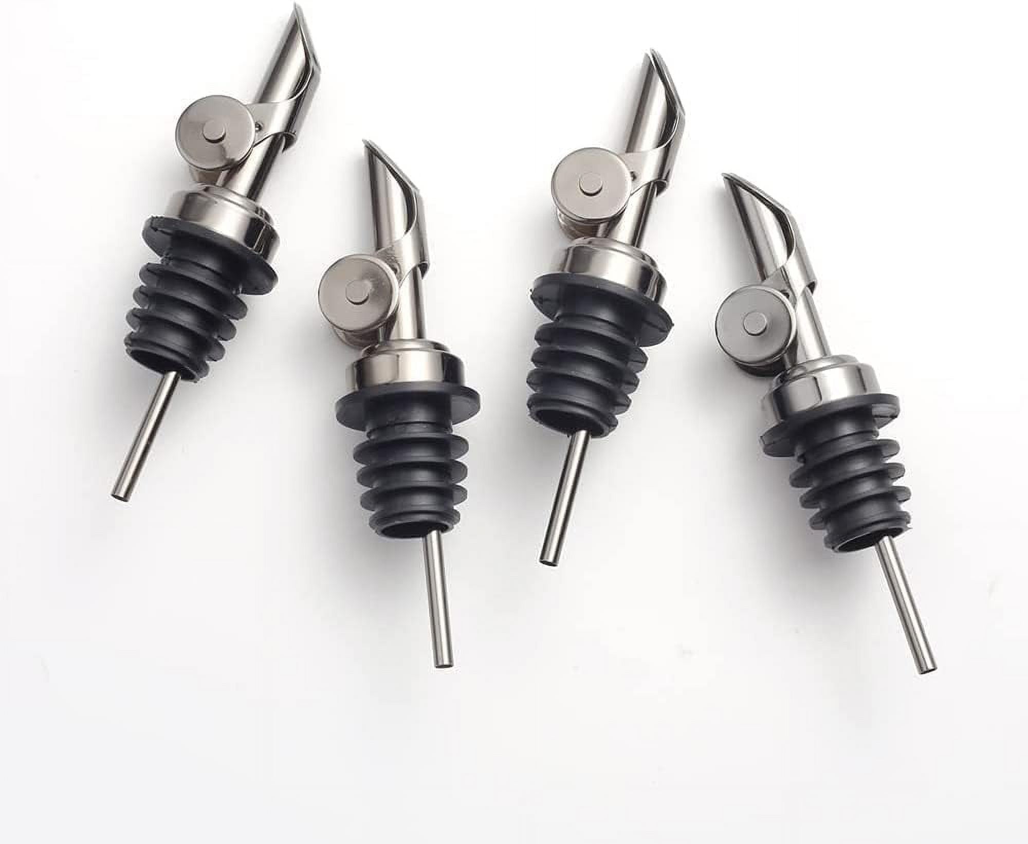 Trinyaa 4 Pack Olive Oil Bottle Spouts, 304 Stainless Steel Pourers ...
