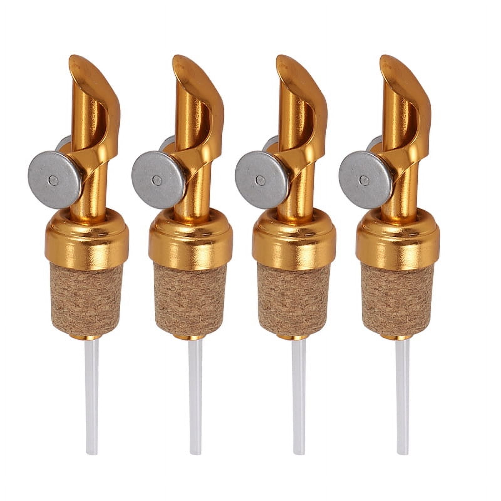 4 Pack Olive Oil Spout with Cork Liquor Pourers and Vinegar Stopper for ...