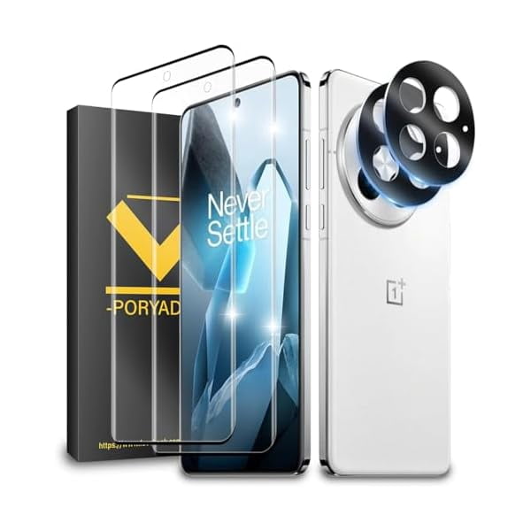 4 Pack For OnePlus 13 Screen Protector, 2 Pack Tempered Glass + 2 Pack ...