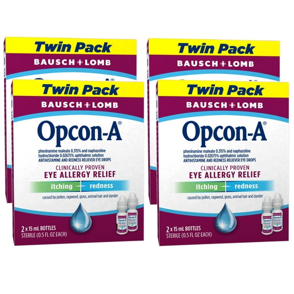 4 Pack - Opcon-A Eye Allergy Relief Drops–Antihistamine and Redness ...