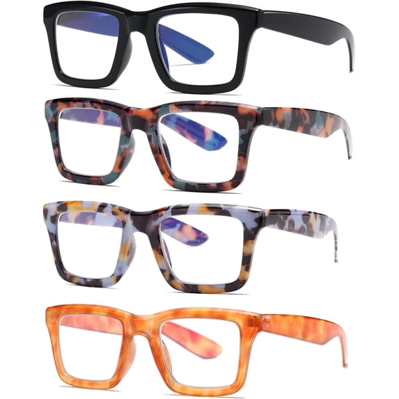4 Pack Oprah Style Reading Glasses for Women Men Blue Light Blocking ...