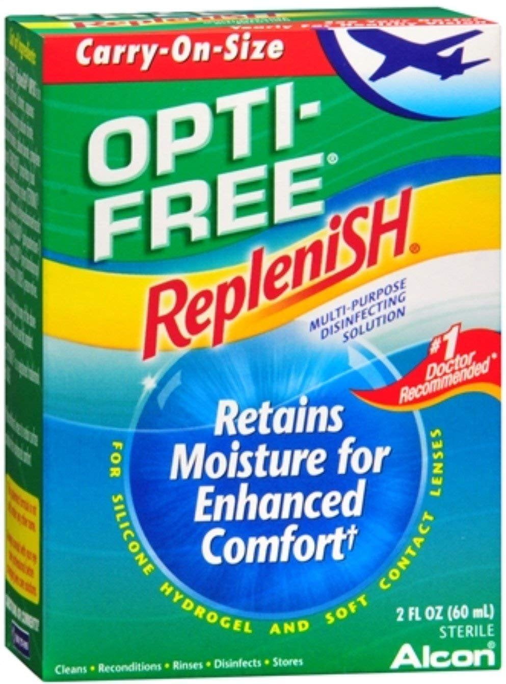 4 Pack Opti-Free RepleniSH Multi-Purpose Disinfecting Solution Carry-On ...