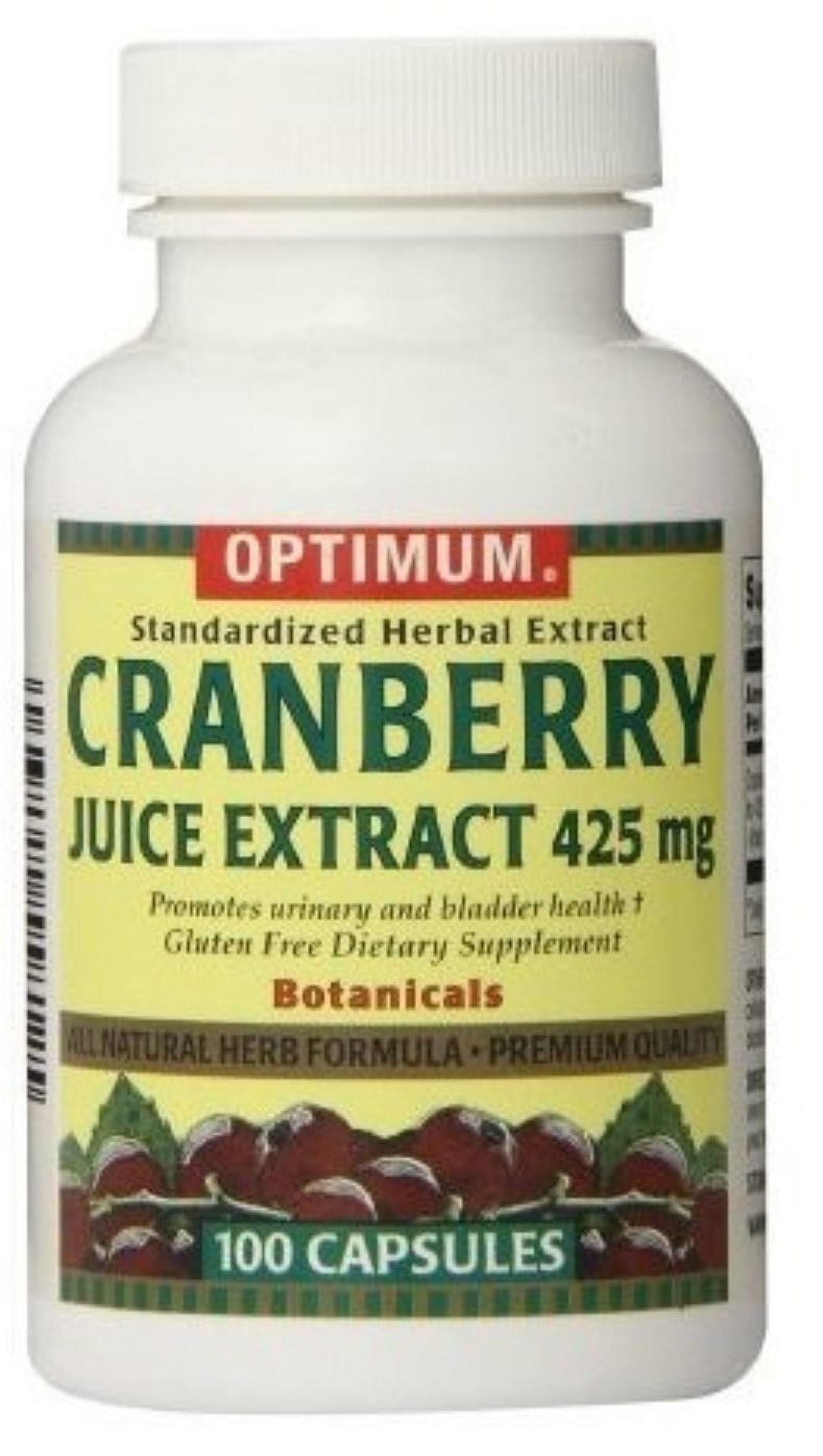 4 Pack - Optimum Cranberry Supplement Optimum 425 mg Strength Capsule ...