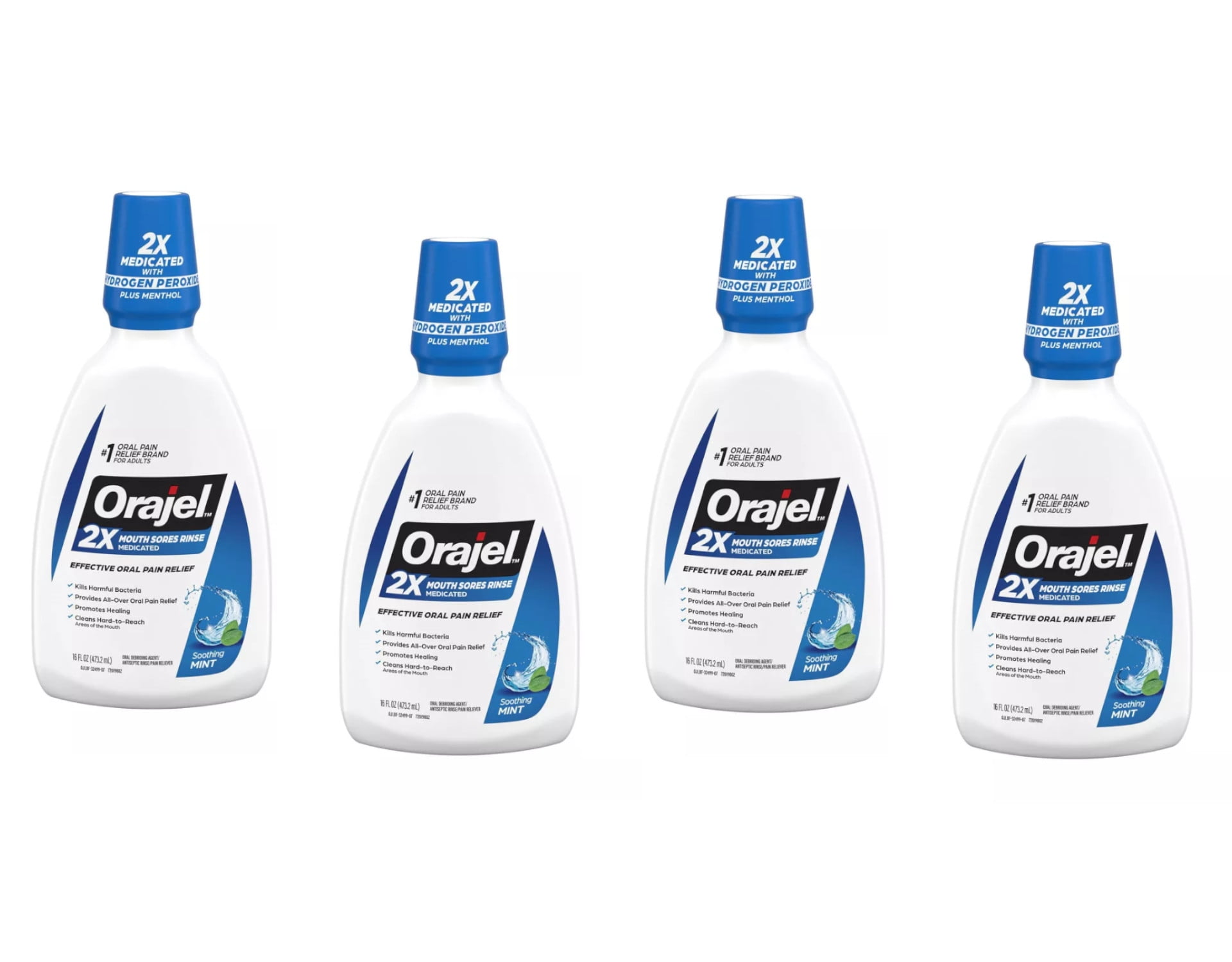 Orajel Medicated Antiseptic Mouthwash for Mouth Sores, Denture ...