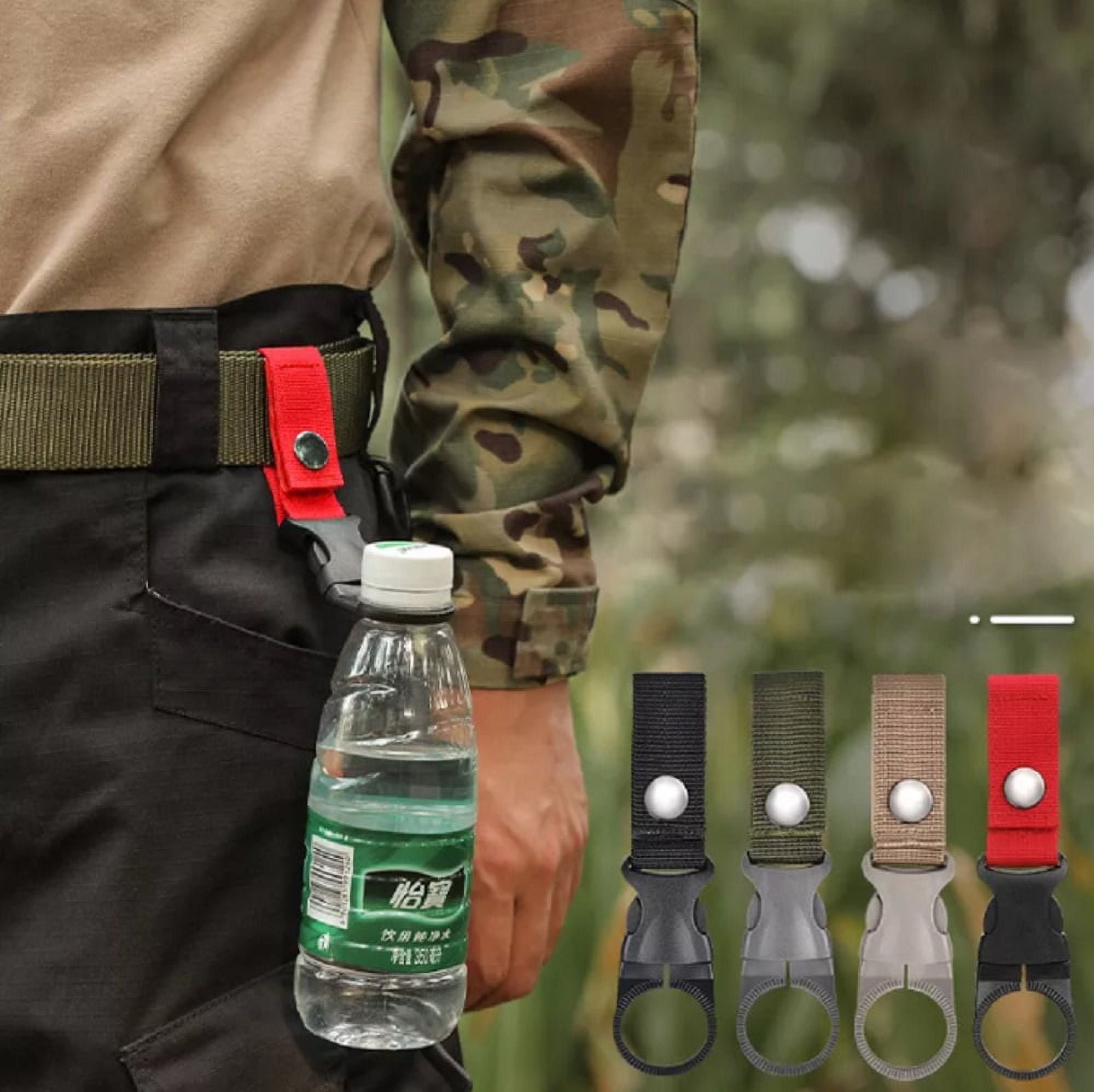 4-Pack Outdoor Bottle Carabiner Clips - Durable Water Bottle Holder ...
