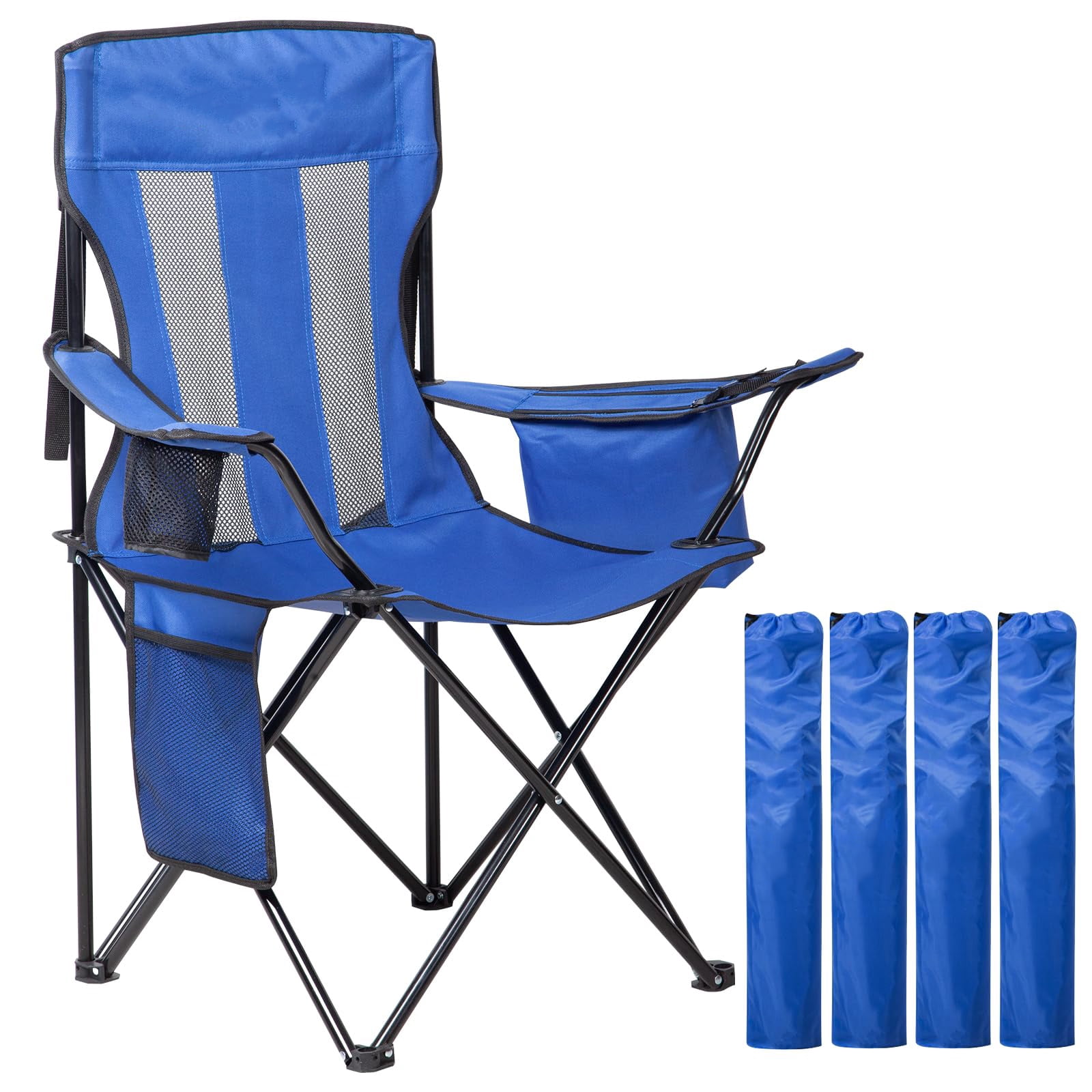 4 Pack Outdoor Camping Chairs Folding/Foldable/Portable with Cooler ...