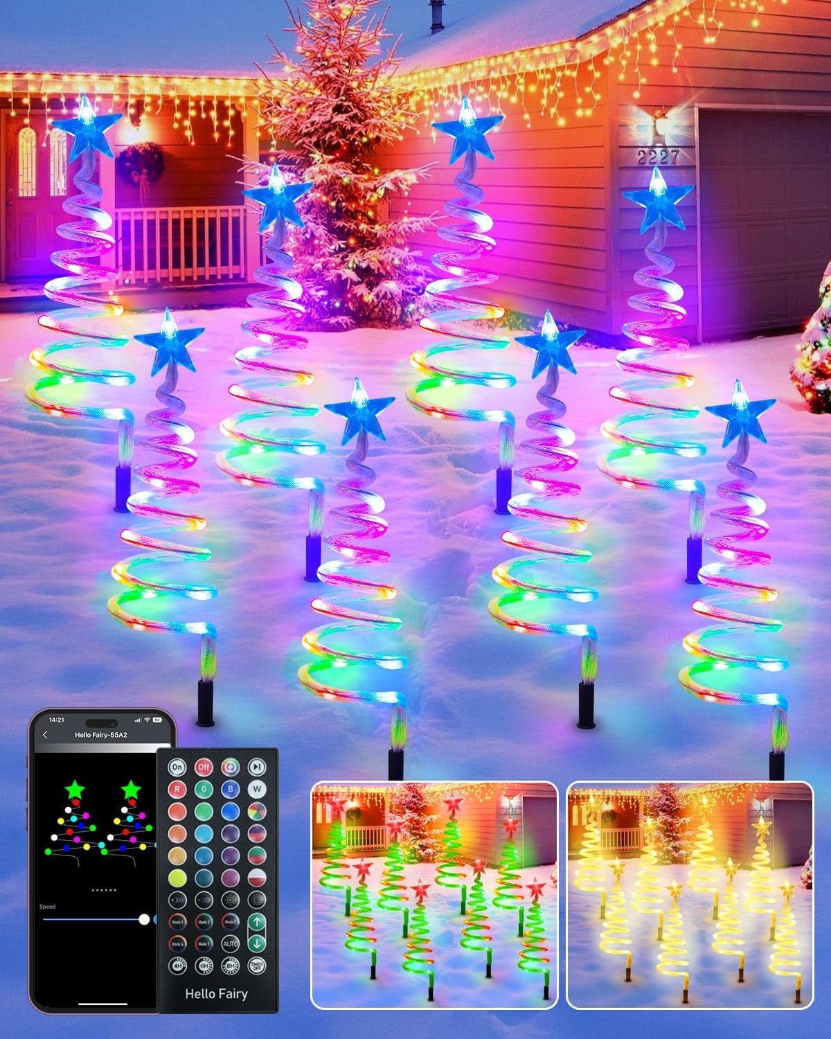 Customer reviews for 8 Pack Outdoor Christmas Pathway Lights Smart ...