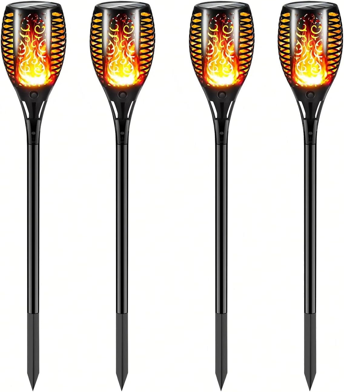 4 Pack Outdoor Solar Flame Light,Solar Lights Outdoor for Garden ...