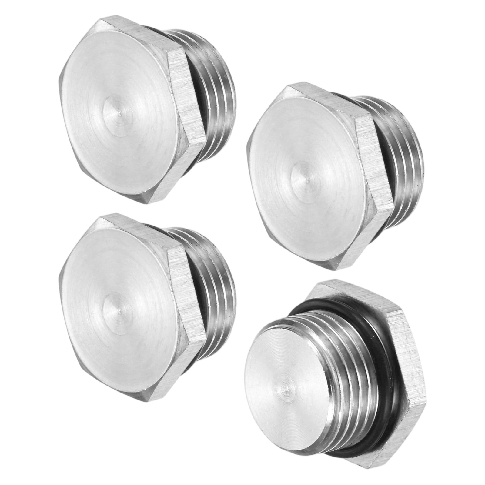 4-Pack Outer Hex Head Thread Pipe Plug Fitting, 3/8 NPT Male 304 ...