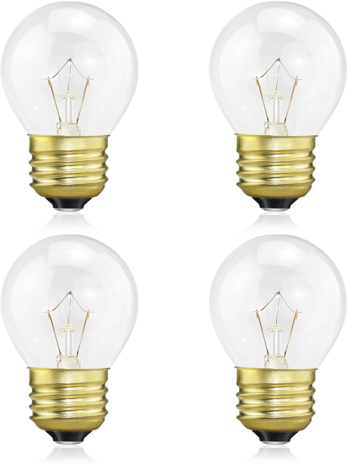 4-Pack Oven Light Bulb 40 Watt, G45 Clear - High Temp 120V 415 Lumens ...
