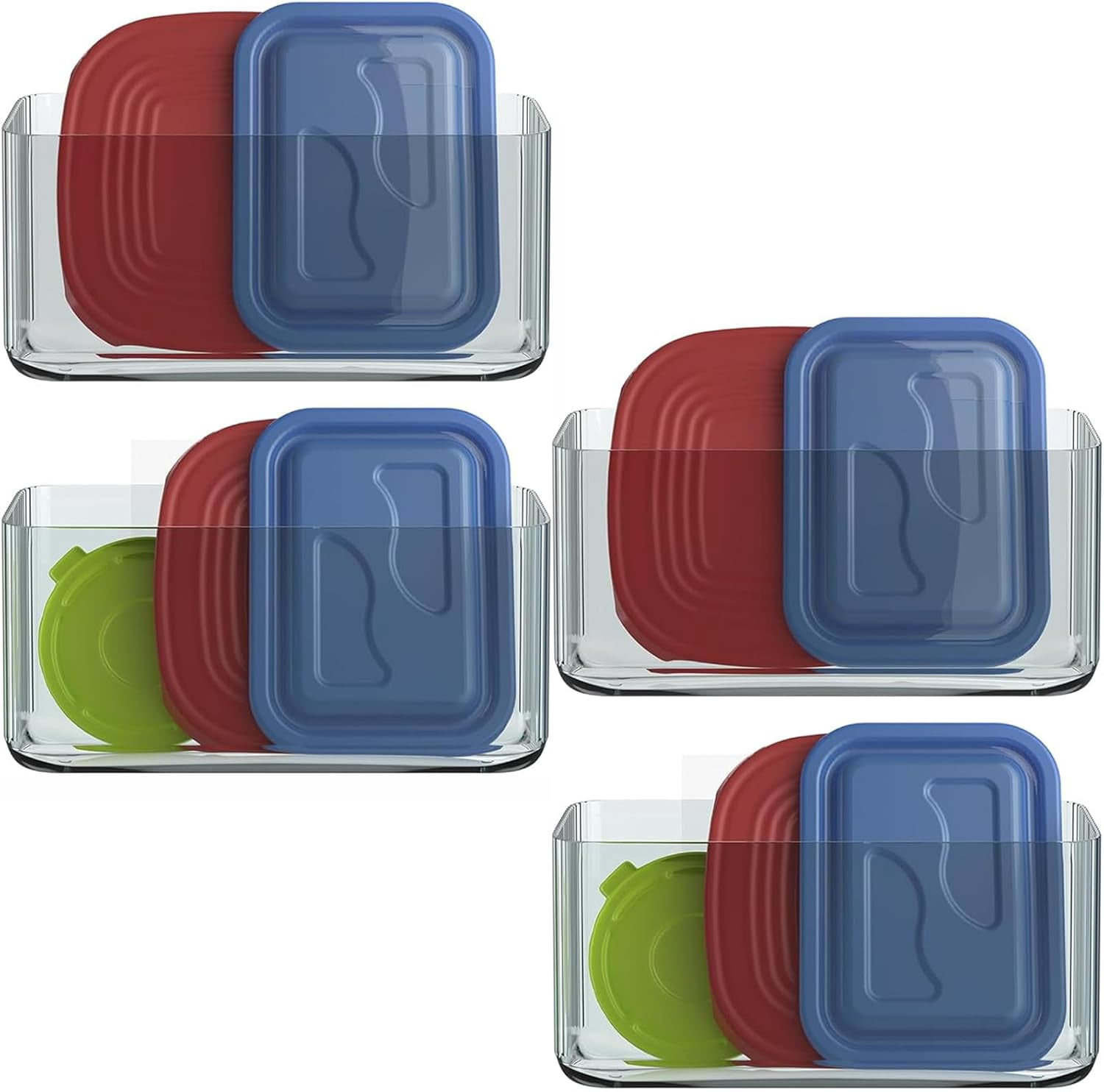 4 Pack over Cabinet Organizer Storage Lid Organizer Caddy Space Saver ...