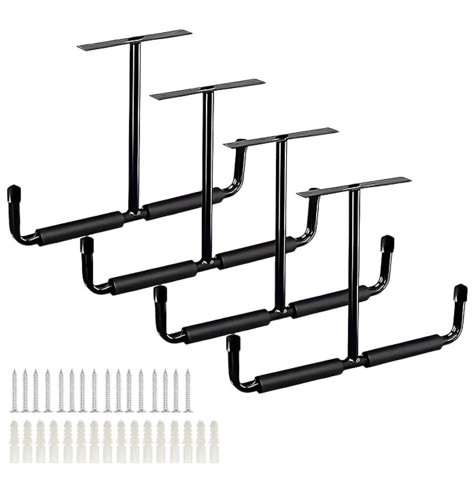 4 Pack Overhead Garage Storage , 17" Heavy Duty Ceiling Mount Hangers ...